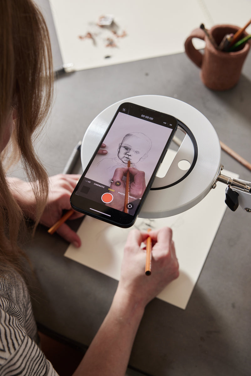 White Canvas Lamp with Desk Clamp – Canvas Store